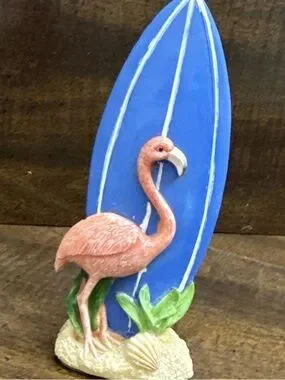 Other | Pink Flamingo Surfboard Beach Figurine | Poshmark